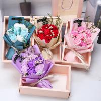 China Promotional Artificial Soap Flower Mother's Day Valentine's Day Gift Bouquet Pink Rose Handmade Soap Gift Box Flowers for sale