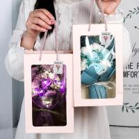 China Promotional Artificial Soap Flower Mother's Day Valentine's Day Gift Bouquet Pink Rose Handmade Soap Gift Box Flowers for sale