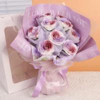 China Modern Handmade Luxury Scented Preserved Plastic Rose Bouquet 25*25*28cm Gift Ornament for Mother's Day Valentine Gifts for sale