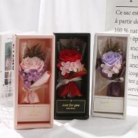 China Modern Handmade Luxury Scented Preserved Plastic Rose Bouquet 25*25*28cm Gift Ornament for Mother's Day Valentine Gifts for sale