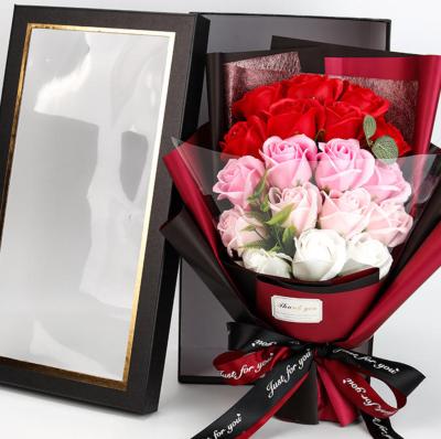 China 18 Rose Soap Flower Bouquet Gift Box Flowers for Valentine's Day，Mother's Day Gifts for sale