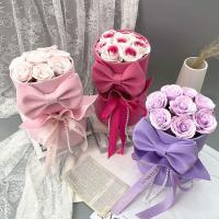 China Romantic Dreamy Scented Soap Flower Bouquet Bowknot Pack Multi-Festival Artificial Rose/Tulip/Sunflower Gift for sale