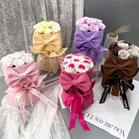 China Romantic Dreamy Scented Soap Flower Bouquet Bowknot Pack Multi-Festival Artificial Rose/Tulip/Sunflower Gift for sale