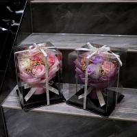China Modern Handmade Soap Rose Bouquet Square Gift Box  Eco Reusable Multi-Holiday Handcrafted Festival Gift for sale
