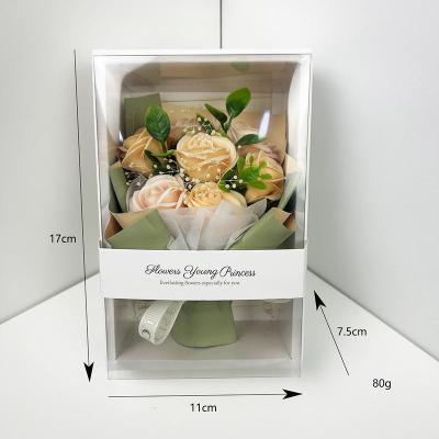 China Handmade Tanabata Eternal Rose Soap Flower Bouquet Gift Box 17×12×5cm Handcrafted Soap Floral Present for Valentine Wedding Holiday Gifting for sale