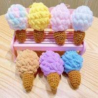 China Hand-knitted Cotton Yarn Ice Cream Crochet Animal Plush Doll Super Soft Small Gift Keychain Pendant Exquisite Clip Machine Doll for sale