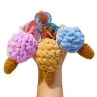 China Hand-knitted Cotton Yarn Ice Cream Crochet Animal Plush Doll Super Soft Small Gift Keychain Pendant Exquisite Clip Machine Doll for sale