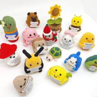 China 200 Styles Custom Text Handmade Kawaii Crochet Pickle Flowers Positive Potato Emotional Support Crochet Animals Doll for sale