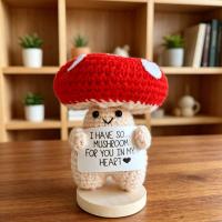 China Handcraft Contemporary Handmade Crochet Pickles Knitted Mushroom Doll Emotional Support Gift Cool Item Other Crafts for sale