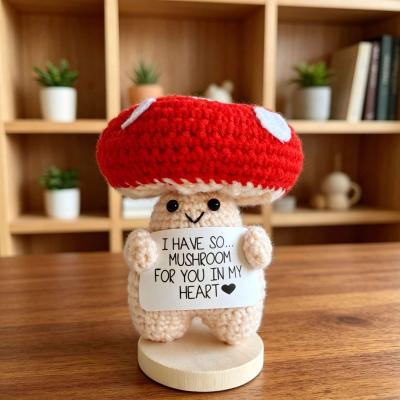 China Handcraft Contemporary Handmade Crochet Pickles Knitted Mushroom Doll Emotional Support Gift Cool Item Other Crafts for sale