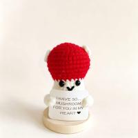 China Handcraft Contemporary Handmade Crochet Pickles Knitted Mushroom Doll Emotional Support Gift Cool Item Other Crafts for sale