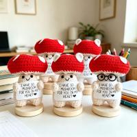 China Handcraft Contemporary Handmade Crochet Pickles Knitted Mushroom Doll Emotional Support Gift Cool Item Other Crafts for sale
