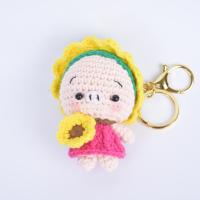 China Manufacturer Low Price Handmade Yarn Crocheted Animal Toy Keychain Crochet Animals Knitted Doll Stuffed Gifts Crochet Doll for sale