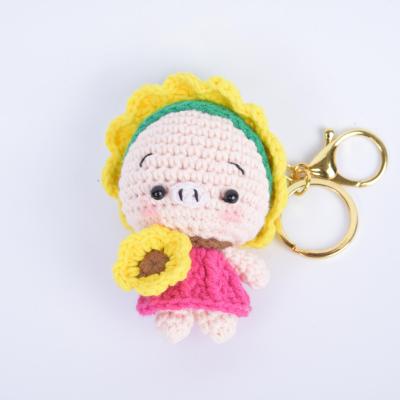 China Manufacturer Low Price Handmade Yarn Crocheted Animal Toy Keychain Crochet Animals Knitted Doll Stuffed Gifts Crochet Doll for sale
