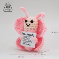 China Positive Butterfly Crochet Cute Creative Funny Doll Toy Knitting Birthday Gifts for Christmas Party Decor Ornaments for sale