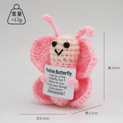 China Positive Butterfly Crochet Cute Creative Funny Doll Toy Knitting Birthday Gifts for Christmas Party Decor Ornaments for sale