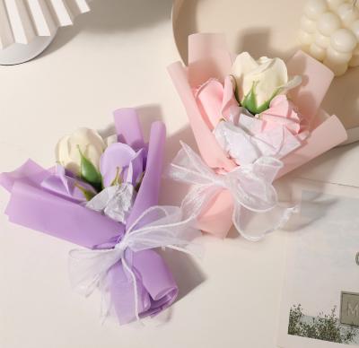 China Wholesale Handmade Scented Soap Flower Bouquet Rose Carnation Mini Square Box Pack for Wedding Mother's Day Multi-Holiday Party Gifts for sale