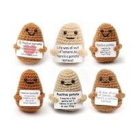 China Kawaii Stuffed Knitted Emotional Positive Potato Crochet Plush Toy Doll for sale