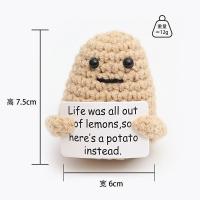 China Kawaii Stuffed Knitted Emotional Positive Potato Crochet Plush Toy Doll for sale