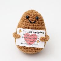 China Kawaii Stuffed Knitted Emotional Positive Potato Crochet Plush Toy Doll for sale