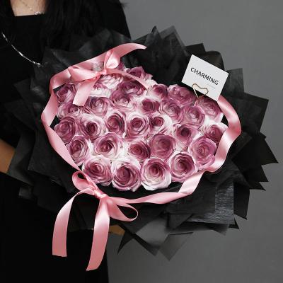China Handmade Artificial Flowers Valentine's Day Gifts Scented Wholesale Prices High Quality Customizable Soap Flower Bouquet for sale