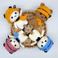 China Custom Baby Crochet Animal Cotton Crochet Plush Toy Handmade Small Amigurumi Animals Crochet Dolls for sale