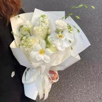 China Elegant Preserved Style Mixed Rose & Tulip Soap Flower Bouquet 17×17×25cm Hand-tied Floral Gift for Birthday Mother's Day Party Presents for sale