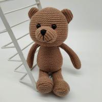 China Kawaii Bear Amigurumi Toy Handmade Soft Crochet Knit Doll Baby Sleeping Stuffed Animal Plush Toy with PP Cotton Filling for sale
