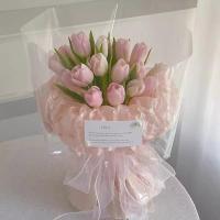 China Elegant Preserved Style Mixed Rose & Tulip Soap Flower Bouquet 17×17×25cm Hand-tied Floral Gift for Birthday Mother's Day Party Presents for sale