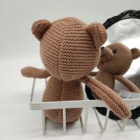 China Kawaii Bear Amigurumi Toy Handmade Soft Crochet Knit Doll Baby Sleeping Stuffed Animal Plush Toy with PP Cotton Filling for sale