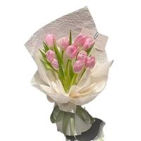 China Elegant Preserved Style Mixed Rose & Tulip Soap Flower Bouquet 17×17×25cm Hand-tied Floral Gift for Birthday Mother's Day Party Presents for sale
