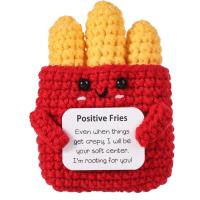 China Hand Crochet Positive Energy Potato Stuffed Food Plush Toy Wholesale Supply Cute Personalized Crochet Fries Amigurumi Dolls for sale