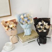 China Women's Day Creative Starry Gypsophila Rose Soap Flower Bouquet 20cm Multi-color Wrapped Mini Floral Gift for Multi-Festival Presents for sale