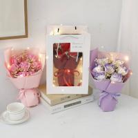 China Women's Day Creative Starry Gypsophila Rose Soap Flower Bouquet 20cm Multi-color Wrapped Mini Floral Gift for Multi-Festival Presents for sale