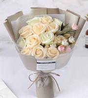 China Hot Selling Creative Carnation Rose Soap Flower Bouquet for Valentine's Day Birthday Gift Mothers Day Gift Eternal Flower for sale