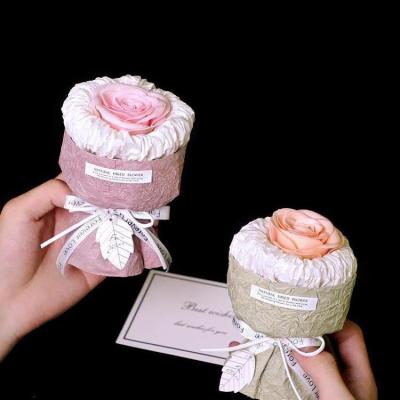 China Wholesale Preserved Scented Tulip Soap Flower Bouquet Yarn Wrapped DIY Adjustable Size  Festive Gift for Valentine Thanksgiving Decor for sale