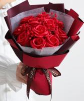 China Hot Selling Creative Carnation Rose Soap Flower Bouquet for Valentine's Day Birthday Gift Mothers Day Gift Eternal Flower for sale