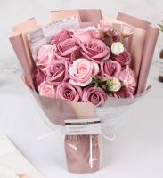 China Hot Selling Creative Carnation Rose Soap Flower Bouquet for Valentine's Day Birthday Gift Mothers Day Gift Eternal Flower for sale