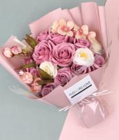 China Hot Selling Creative Carnation Rose Soap Flower Bouquet for Valentine's Day Birthday Gift Mothers Day Gift Eternal Flower for sale