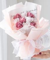 China Hot Selling Artificial Soap Flower Mother's Day Valentine's Day Gift Bouquet Soap Pink Rose Handmade Gift Box Flowers for sale