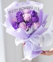 China Hot Selling Artificial Soap Flower Mother's Day Valentine's Day Gift Bouquet Soap Pink Rose Handmade Gift Box Flowers for sale