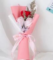 China Wedding Valentine's Day Soap Flower Gift Birthday Gift Multi-rose Flower Natural Edible Dried Flower Bouquet for sale