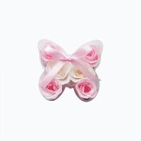 China Custom Scent Butterfly Shaped Rose Flower Bath Soap Fruit Ingredient Wedding Valentine Romantic Gift Soap for sale