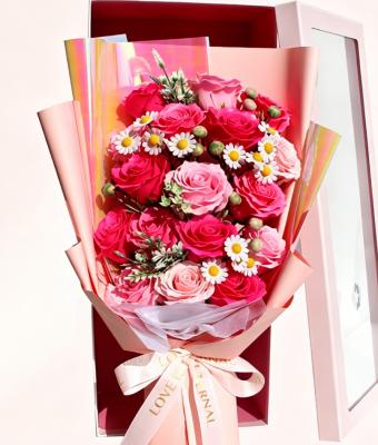 China New Design Handcrafted Big Size Soap Bouquet Mothers Day pink Gift Bouquet Valentine's Day Red Flower Father's Day Christmas for sale