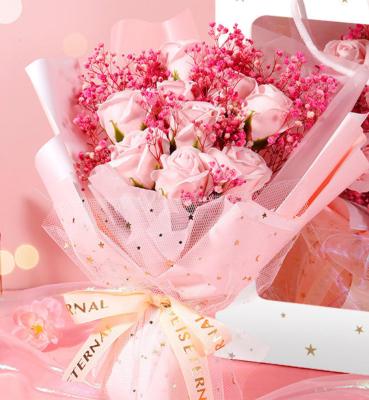 China Soap Flowers Gift Artificial Flower Soap Flowers Bouquet for Valentine's Day Gift for sale