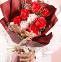China Soap Flowers Gift Artificial Flower Soap Flowers Bouquet for Valentine's Day Gift for sale