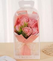 China Soap Rose Flower Bouquet Mothers Day Gift With Handbag Gift Box for sale