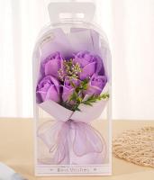 China Soap Rose Flower Bouquet Mothers Day Gift With Handbag Gift Box for sale