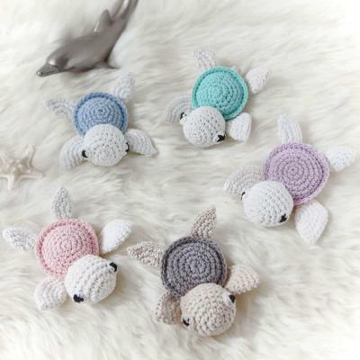 China Custom Handmade Crocheted Turtle Baby Toys Cute Amigurumi Doll Stuffed Animal Toy for Baby Kids Hand Knitted Tortoise Gifts for sale