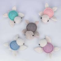 China Custom Handmade Crocheted Turtle Baby Toys Cute Amigurumi Doll Stuffed Animal Toy for Baby Kids Hand Knitted Tortoise Gifts for sale